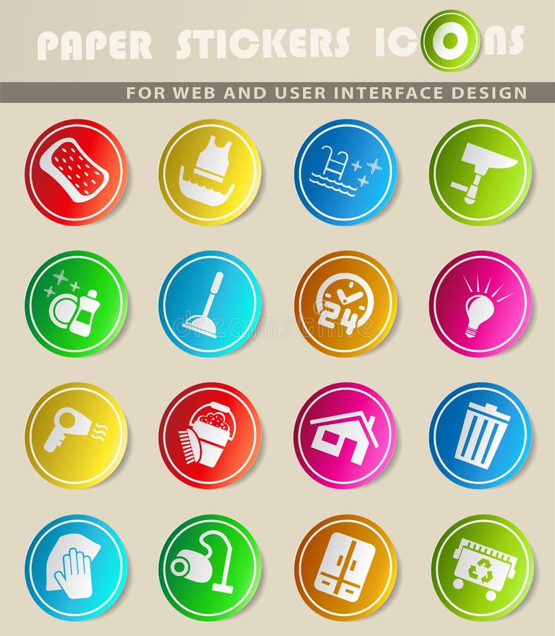 Cleaning company icon set stock vector. Illustration of companies ...
