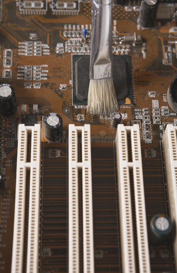 Cleaning Computer Components Close Up Stock Photo - Image of brush ...