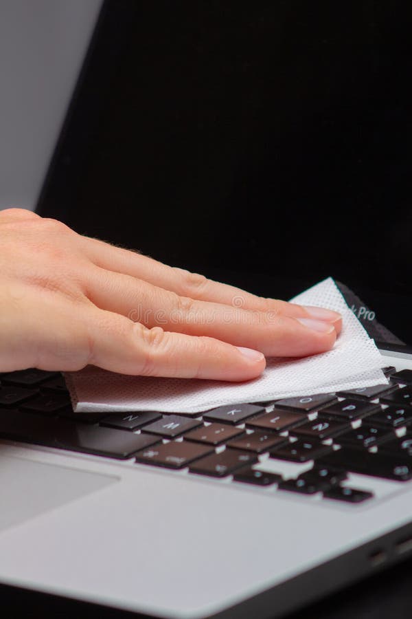 Cleaning a Computer with a Cloth Stock Image - Image of housekeeper ...