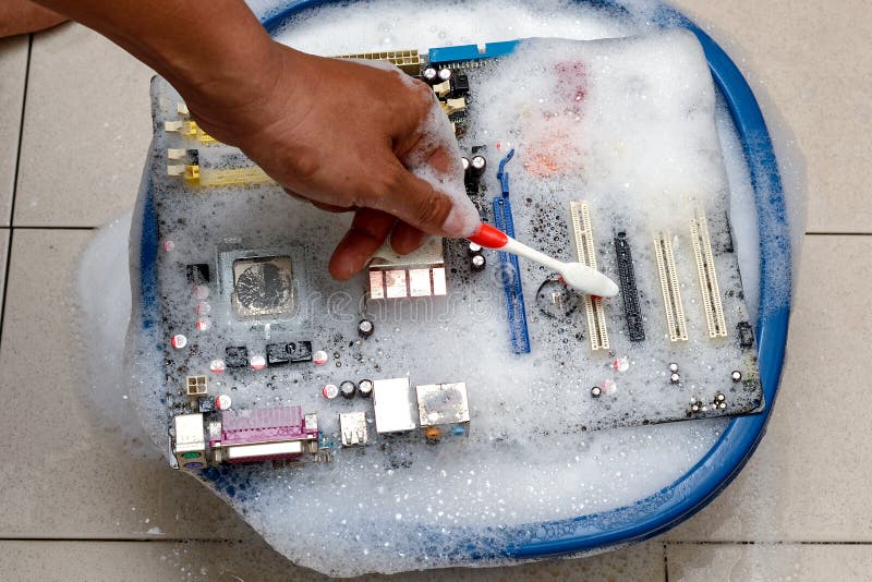 Cleaning Computer Mainboard Stock Photo - Image of clean, laptop: 88830360