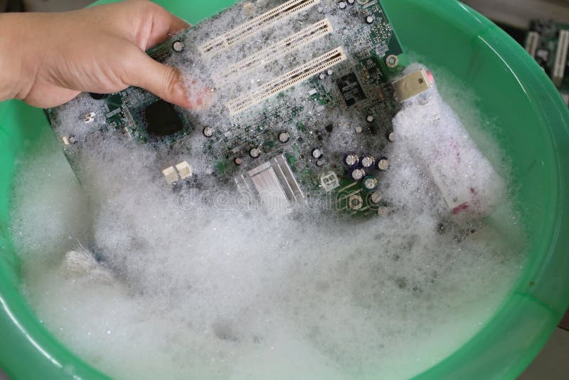 Cleaning Computer Motherboard. Stock Image - Image of cleaning ...