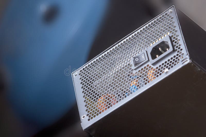 Cleaning the Computer Power Supply from Dust with a Brush Stock Image ...