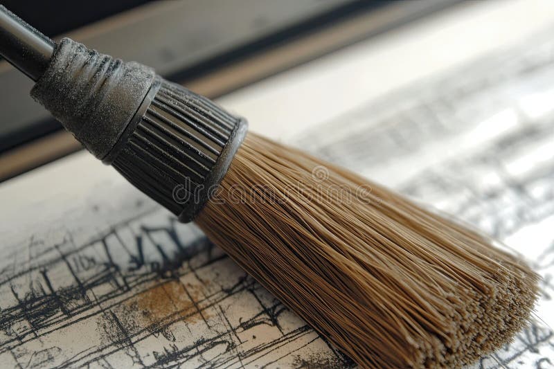 Cleaning a Computer S Internal Components Using a Broom To Remove Dust ...