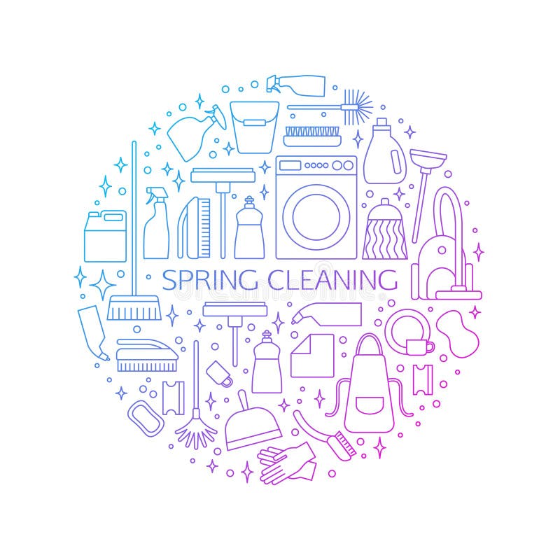 Cleaning kit concept stock vector. Illustration of equipment - 115707536