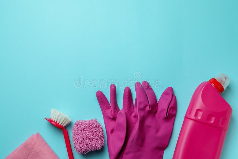 Cleaning Concept with Eco Friendly Cleaning Tools on White Background ...