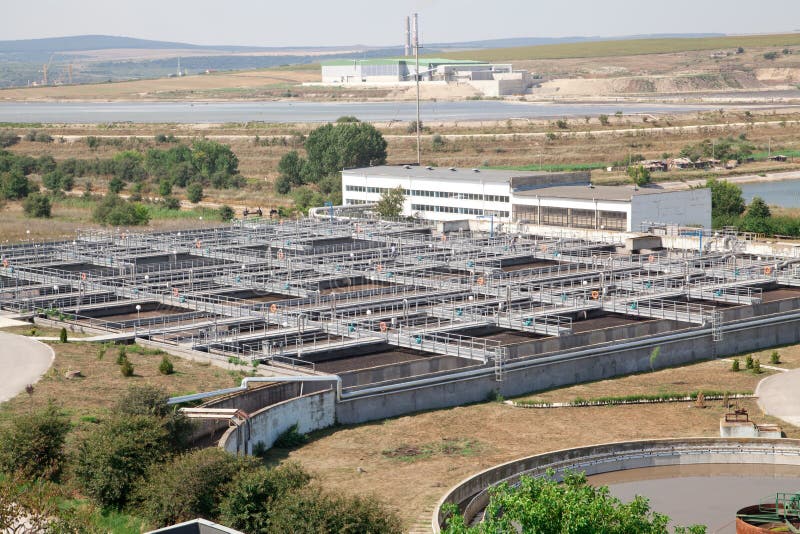 Cleaning Construction for a Sewage Treatment Stock Image - Image of ...