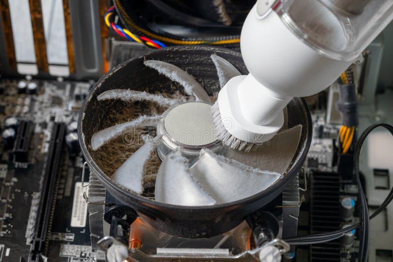 Cleaning the Cooling System on a Desktop Computer Stock Image - Image ...