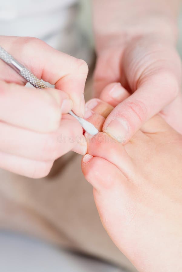 Cleaning Cuticles at Pedicure Salon Stock Image - Image of health ...