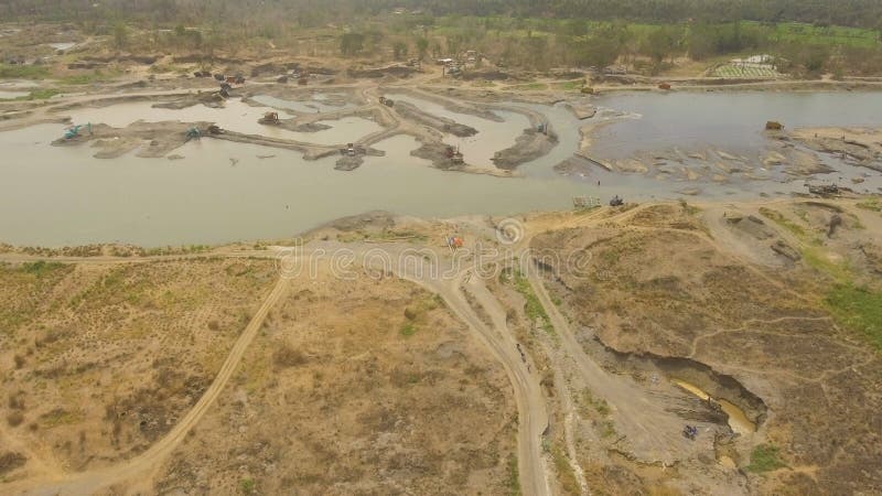 Cleaning and Deepening by Dredger Onriver. Java, Indonesia Stock Image ...