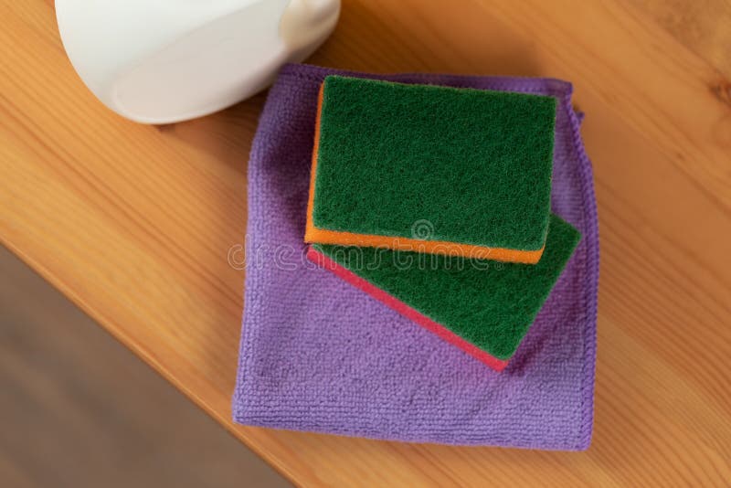 Cleaning Detergents and Tools on a Kitchen Counter Stock Image - Image ...