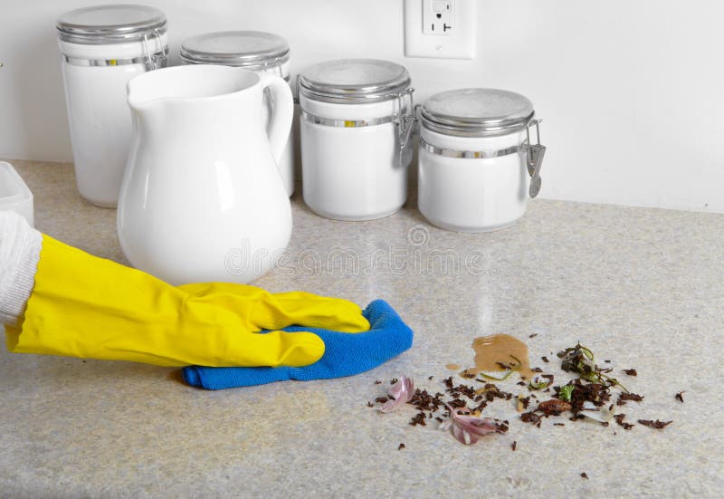 Cleaning dinner table stock photo. Image of person, desk - 109658220