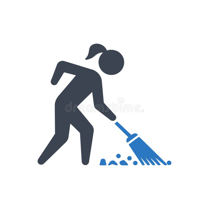 Cleaning Dust Icon stock vector. Illustration of sweeping - 373151674