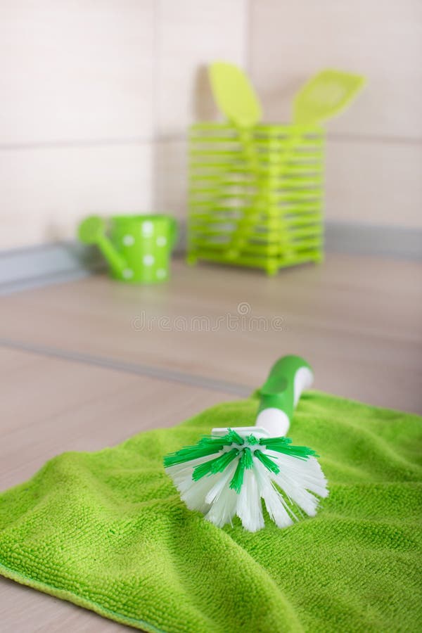 Cleaning Equipment on Kitchen Countertop Stock Photo - Image of ...