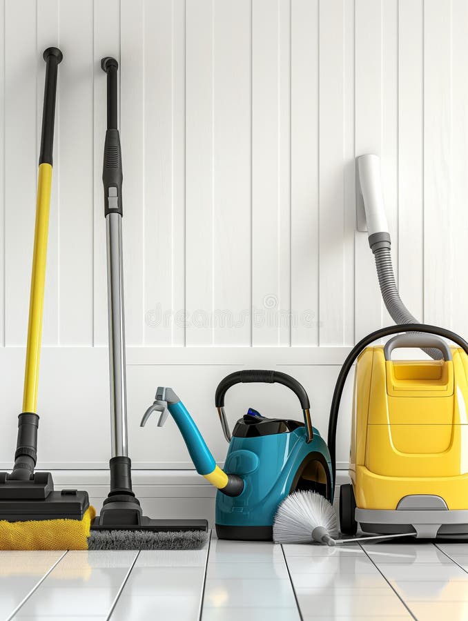 Cleaning Equipment Ready for Use in Modern Setting. Stock Photo - Image ...