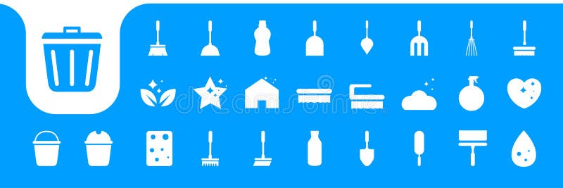 Cleaning Equipment Set Flat Icon Design Vector Stock Vector - Illustration of company, bottle ...