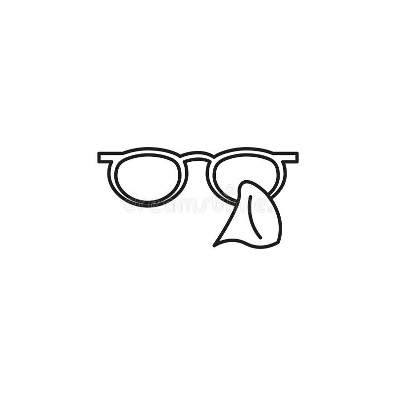 Cleaning Eye Glasses Icon Flat Line Symbol Set Stock Illustration ...