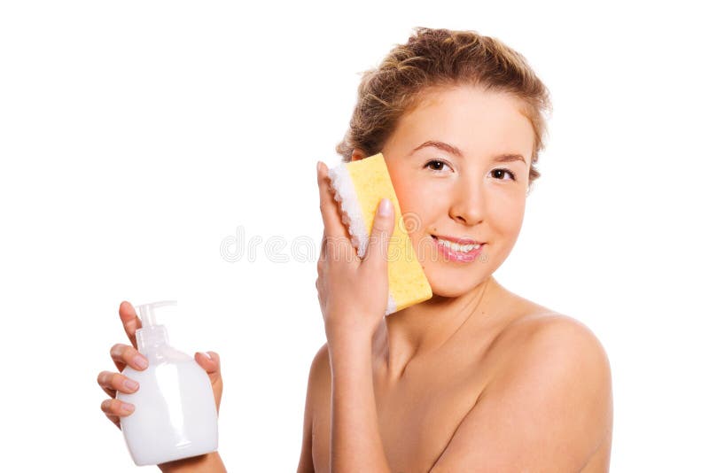 Cleaning Face stock photo. Image of applying, enjoyment - 12364720