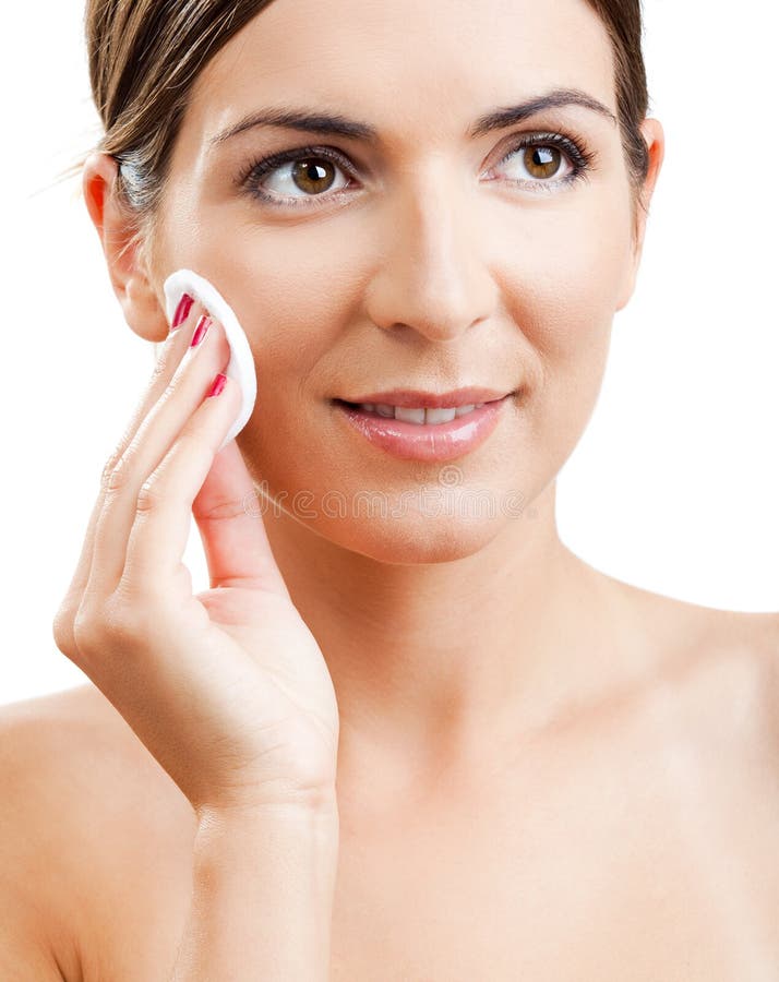 Cleaning the face stock photo. Image of healthy, cheerful - 13630564