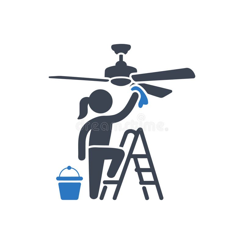 Cleaning Fan Icon stock illustration. Illustration of housework - 373152169