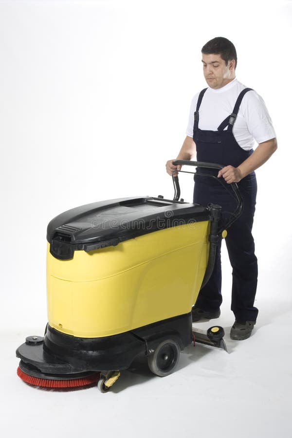 Cleaning Floor with Big Machine Stock Image - Image of floor, life ...