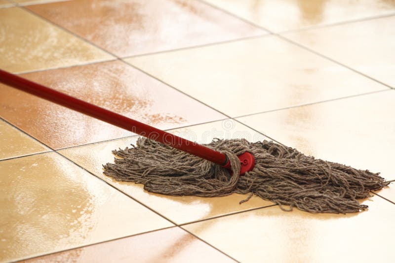 Cleaning the Floor with a Mop Stock Photo - Image of work, bucket: 32095640