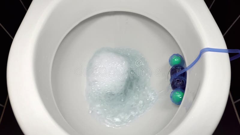 Cleaning and Flushing Wc Bowl with Water Stock Footage - Video of ...