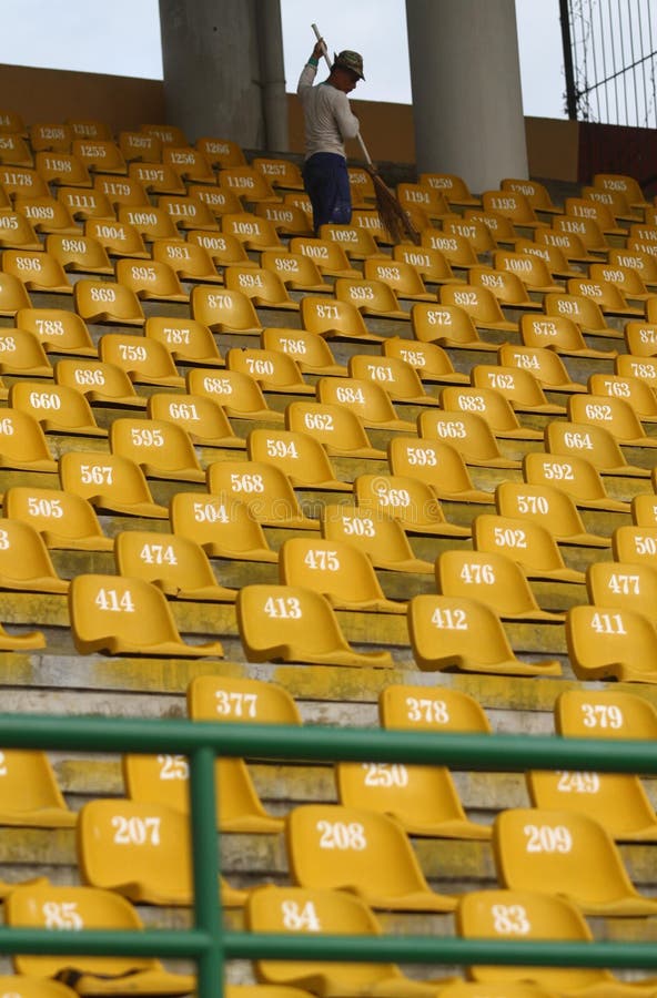 Cleaning football stadium editorial image. Image of indonesia - 32539110