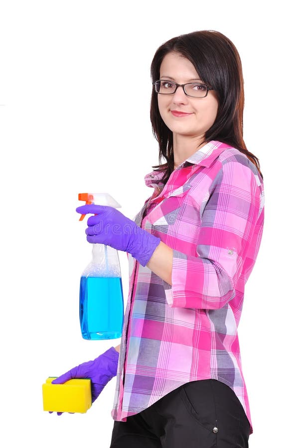 Cleaning girl stock image. Image of cute, housewife, lifestyle - 37037587