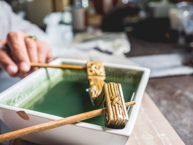 Cleaning gold workshop. editorial photo. Image of shine - 82084931