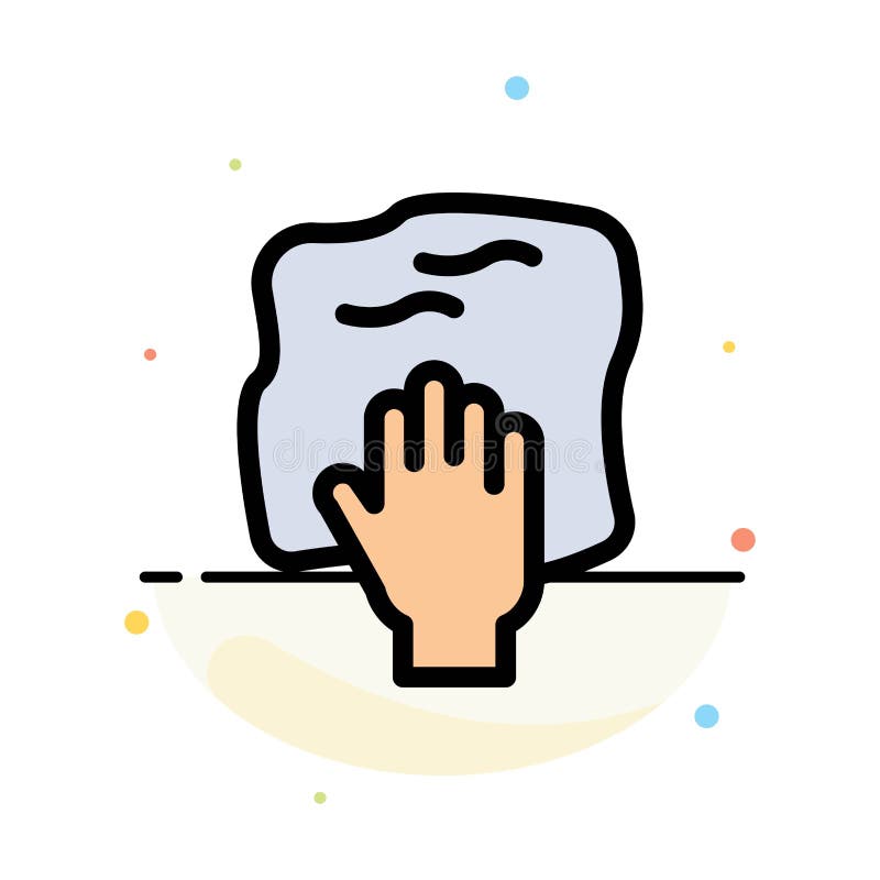Cleaning, Hand, Housework, Rub, Scrub Abstract Flat Color Icon Template ...