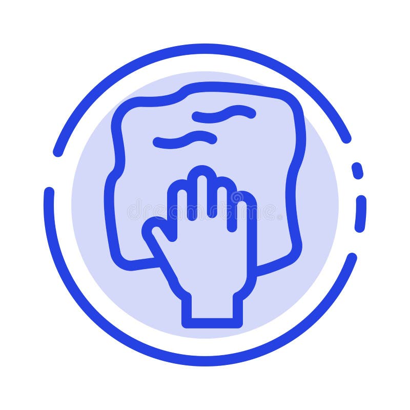 Cleaning, Hand, Housework, Rub, Scrub Blue Dotted Line Line Icon Stock ...