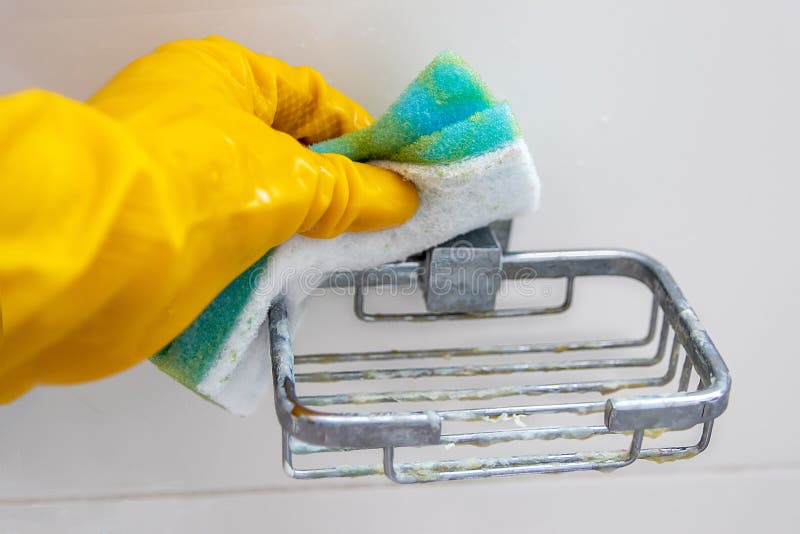 Cleaning. Holder for Soap To Scrub Sponge.. Stock Image - Image of ...
