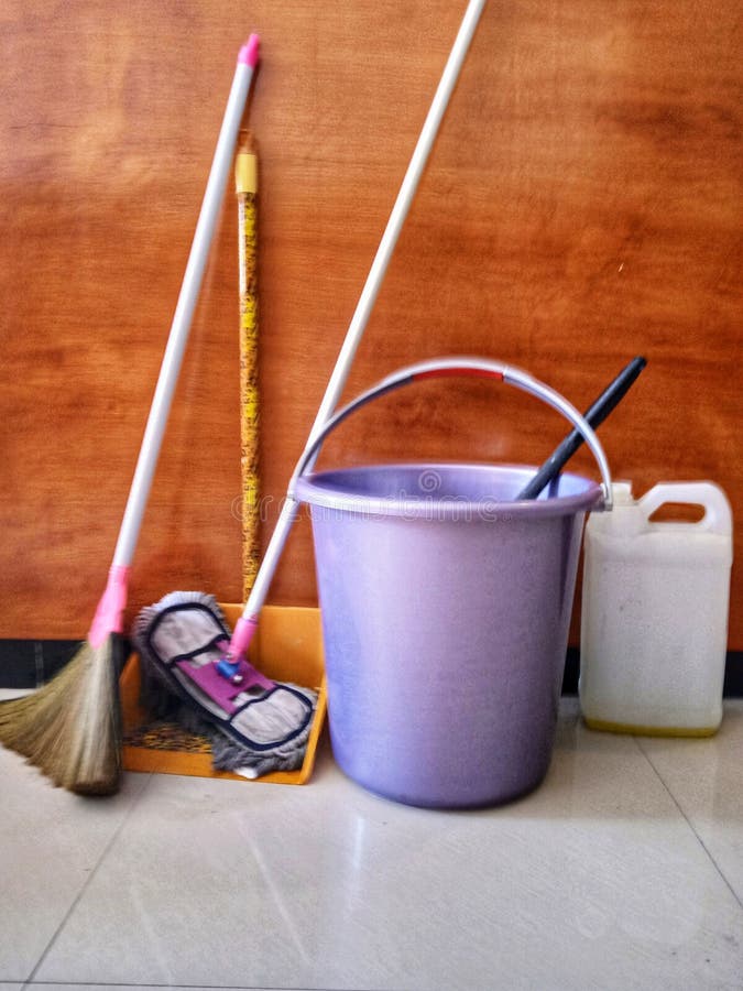 Cleaning the House -Cleaning the Accessories in the Floor Space Stock ...