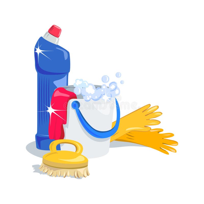 Cleaning the House, a Set of Objects for Cleaning Stock Vector ...
