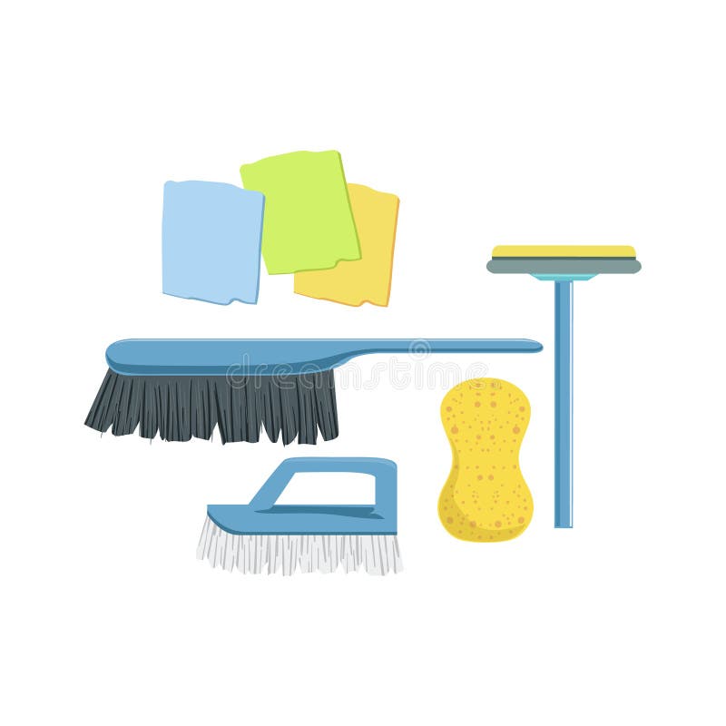Cleaning Household Equipment Set Stock Vector - Illustration of vector ...
