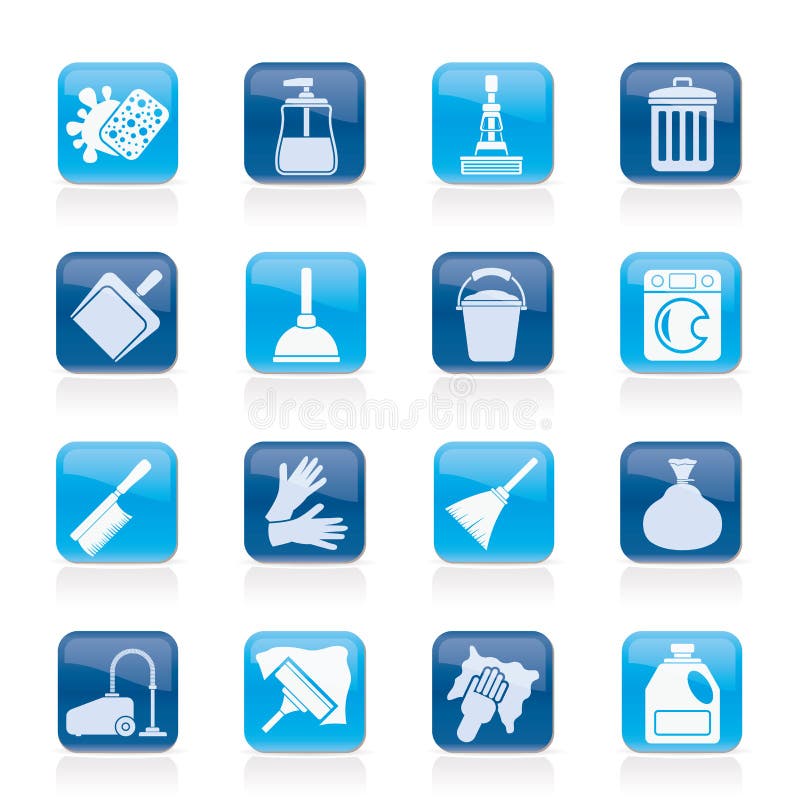 Cleaning and hygiene icons stock vector. Illustration of sign - 36478166