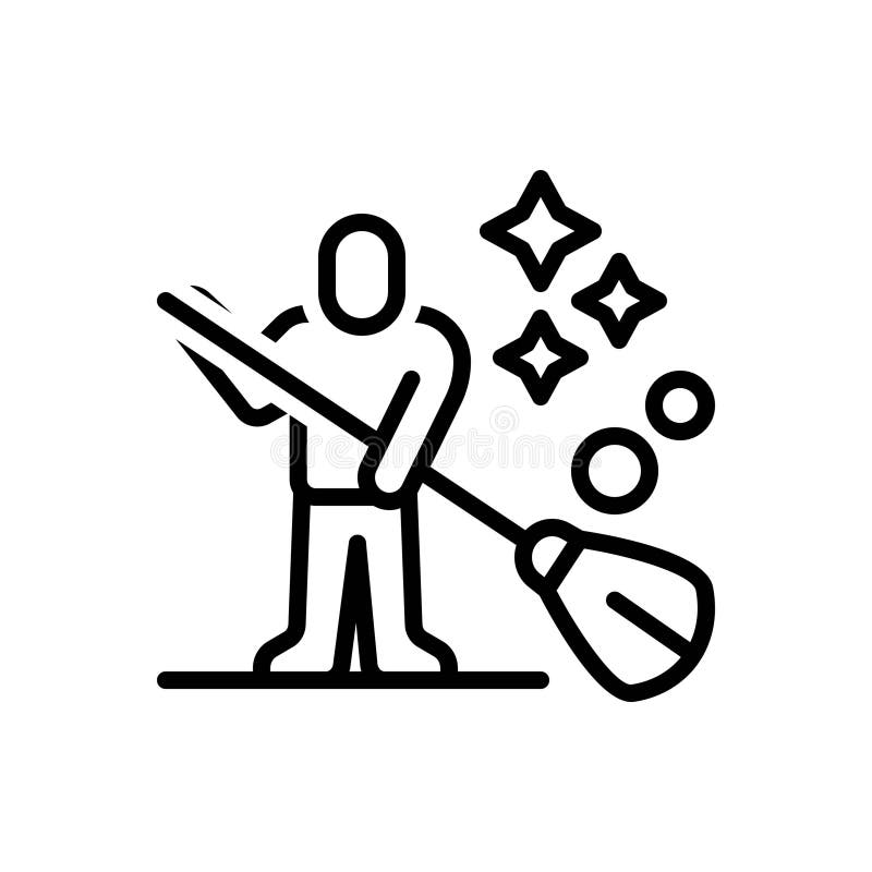 Black Line Icon for Cleaning, Keeping Clean and Cleaner Stock Vector ...