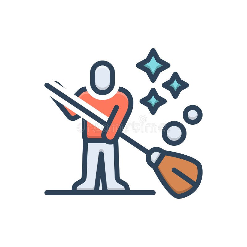 Color Illustration Icon for Cleaning, Keeping Clean and Job Stock ...