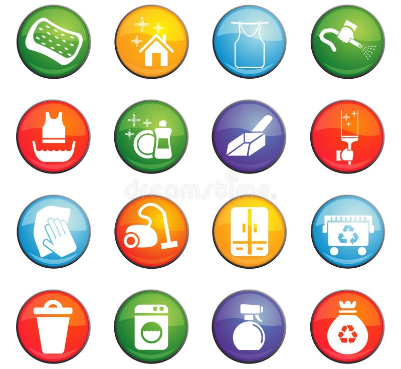 Cleaning icon set stock illustration. Illustration of hand - 89188881