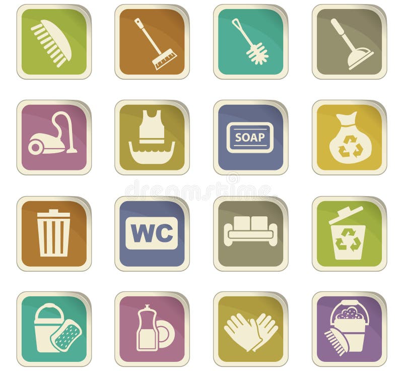 Cleaning icon set stock illustration. Illustration of symbol - 89219738