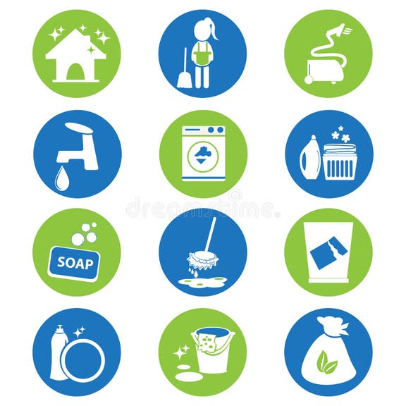 Cleaning Button Icon Set Stock Illustrations – 5,066 Cleaning Button ...