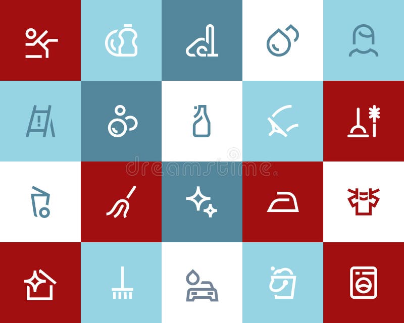 Cleaning icons. Flat style stock vector. Illustration of equipment ...