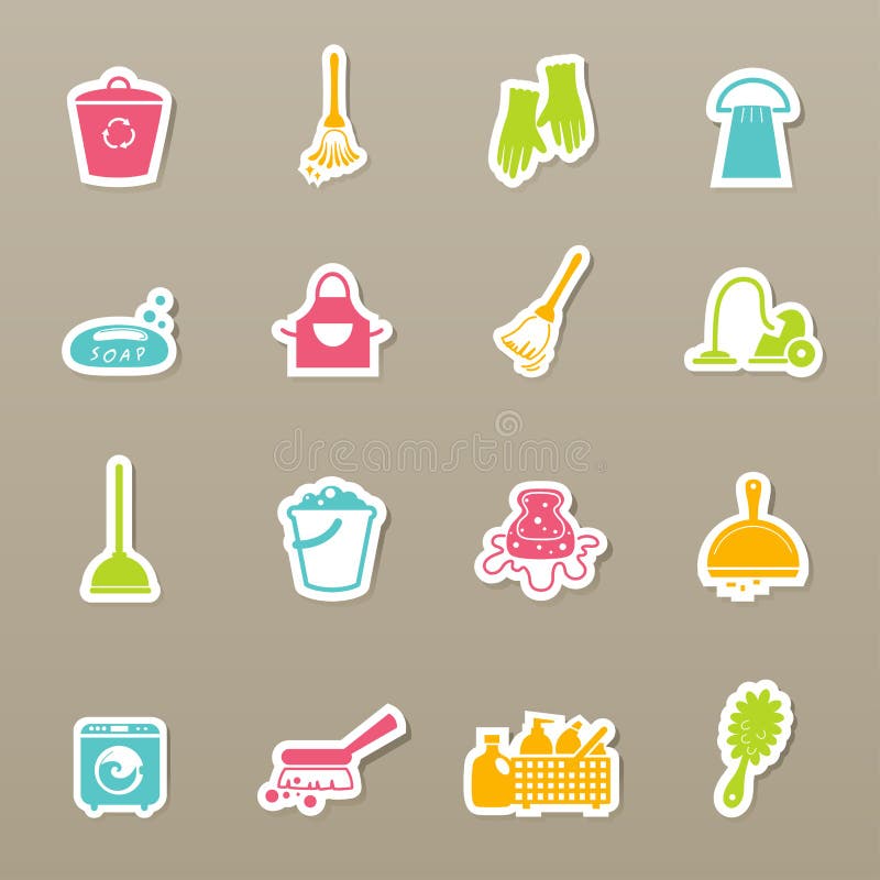 Cleaning icons stock vector. Illustration of hygiene - 47957885
