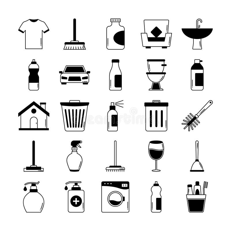 Cleaning Icons Set Every Single Icon Can Be Easily Modify or Edit Stock ...