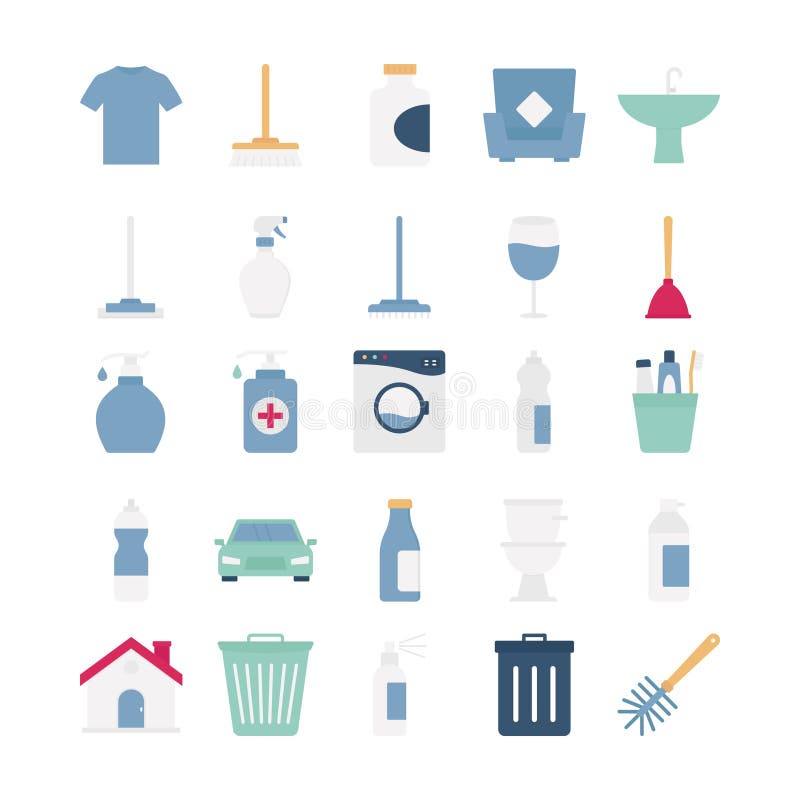 Cleaning Icons Set Every Single Icon Can Be Easily Modify or Edit Stock ...