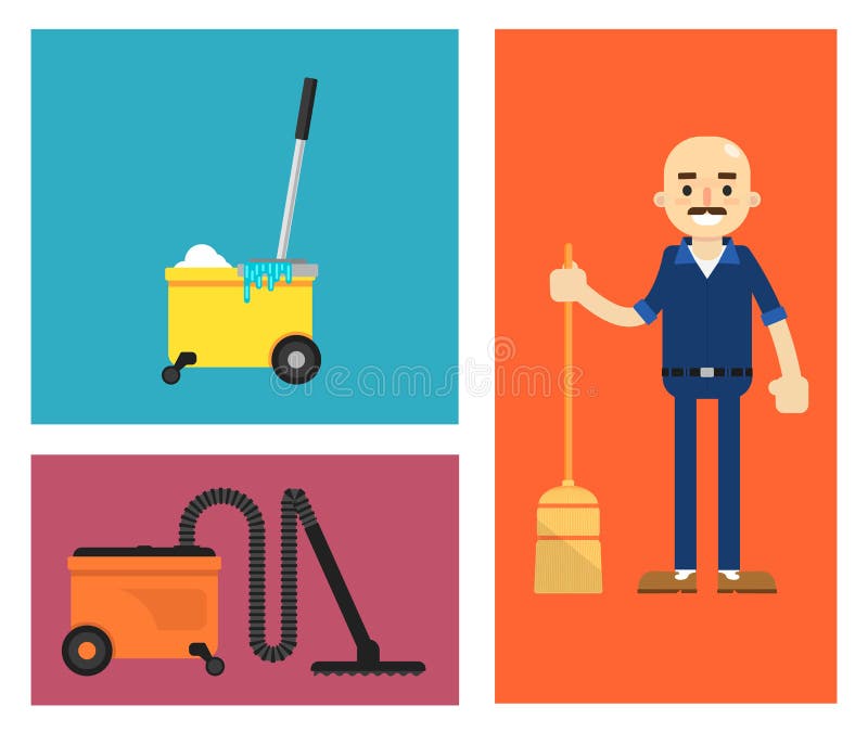 Cleaning icons set stock vector. Illustration of colorful - 74952563