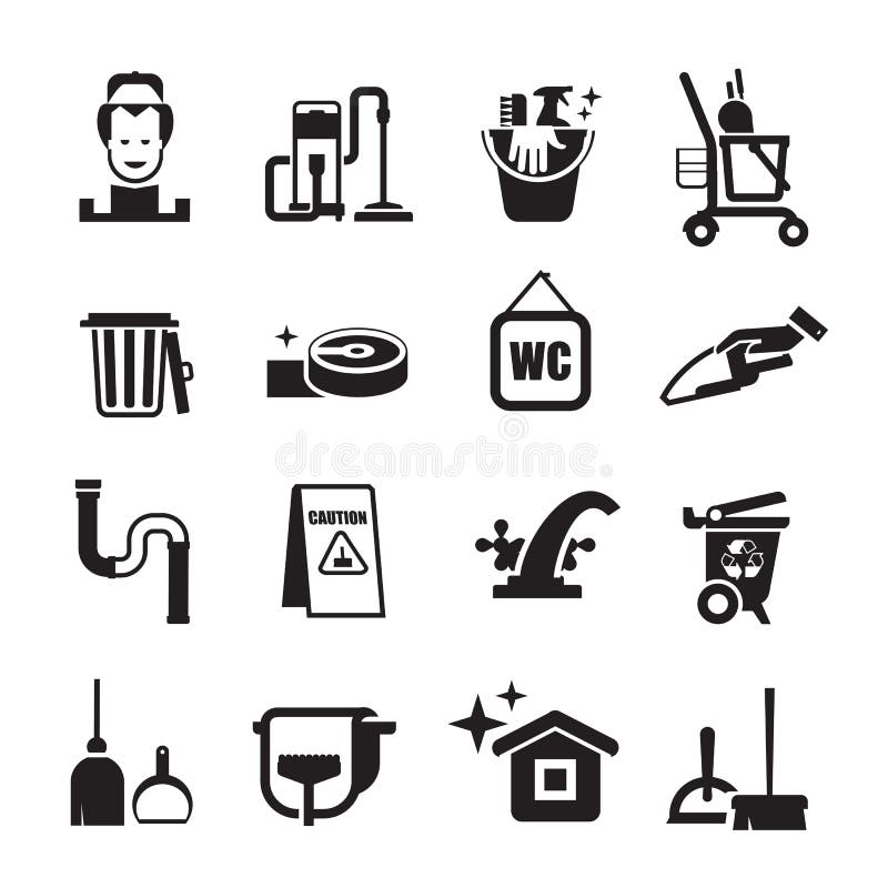 Cleaning icons set stock vector. Illustration of cleaner - 47248172