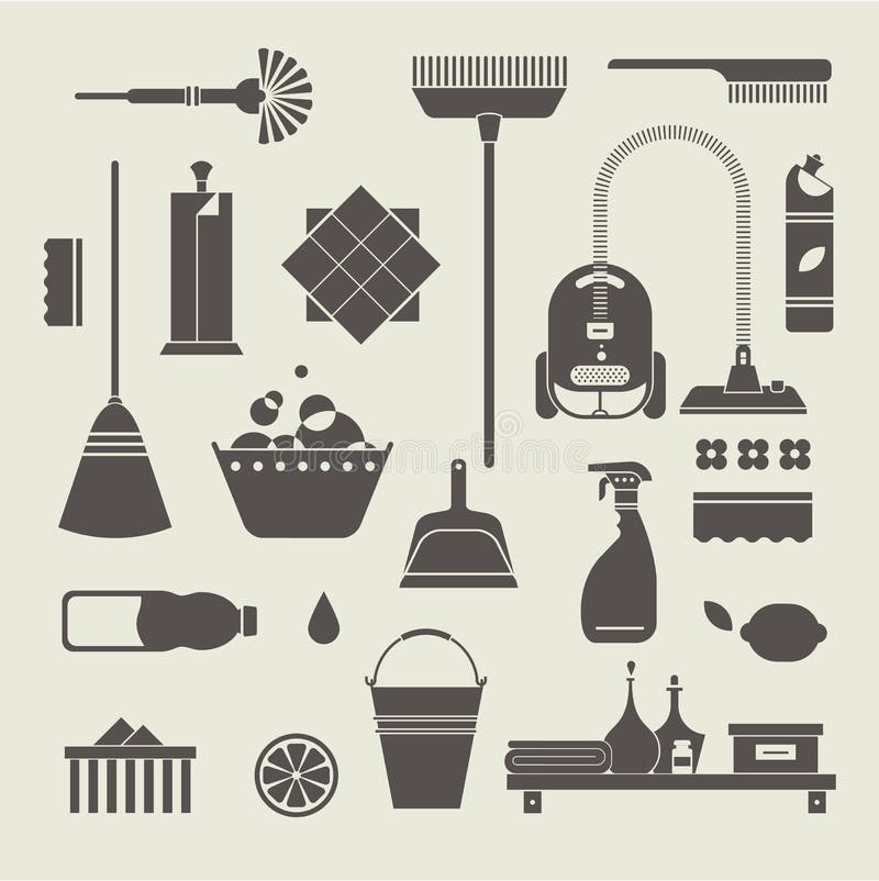 Cleaning blue icons stock vector. Illustration of icons - 33656746
