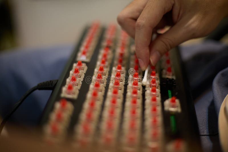 Cleaning Inside the Computer Keyboard Stock Image - Image of black ...