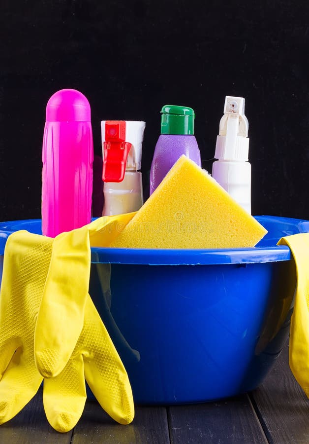 Cleaning items in bucket stock photo. Image of cloth - 79788462